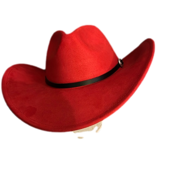 Accessories | Odiva Red Cowboyfendora Hat New | Poshmark